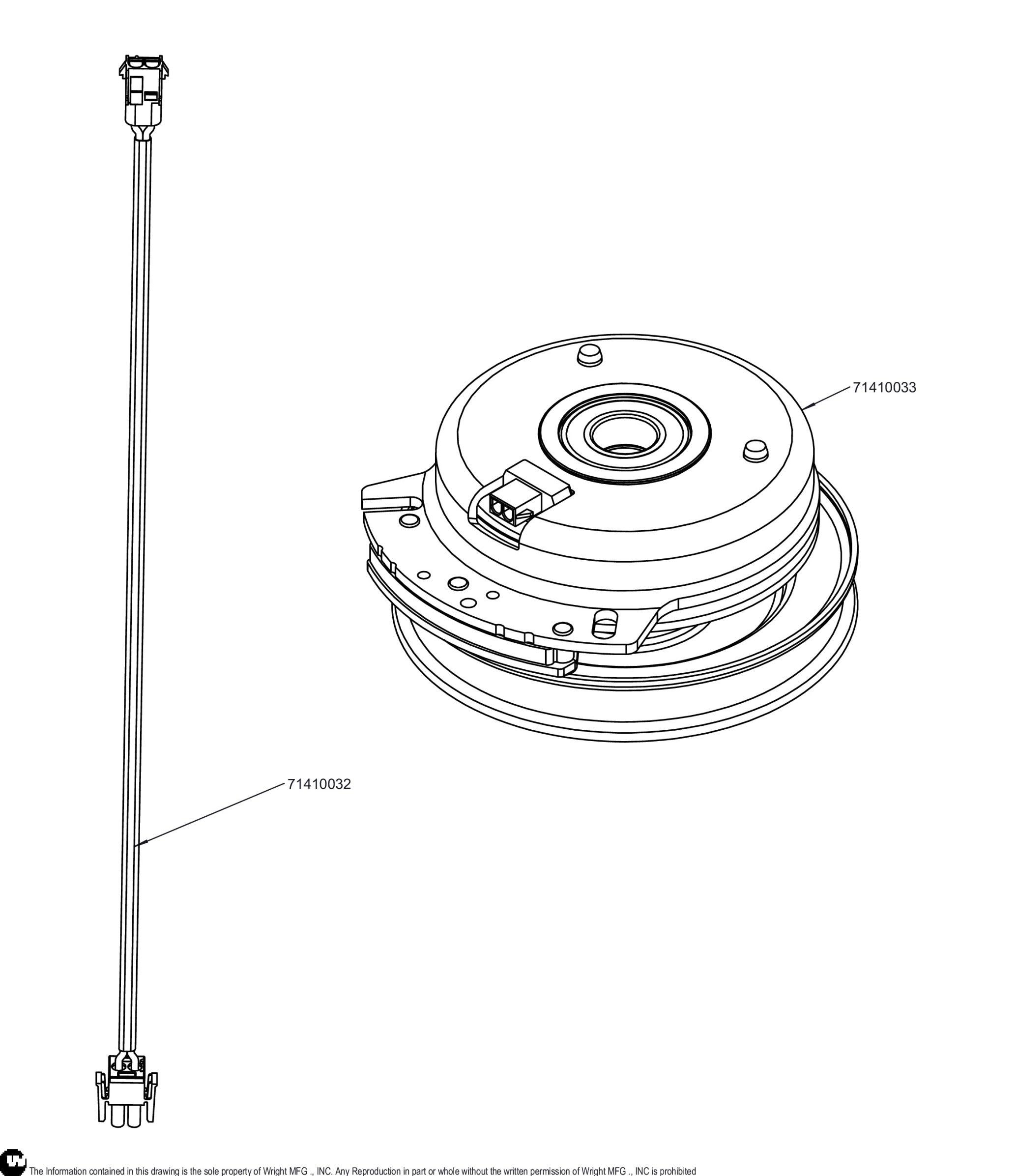 Wright CLUTCH, 1X6.75 105FT-LB CCW, ASSEMBLY W/ CABLE 71410031 ...